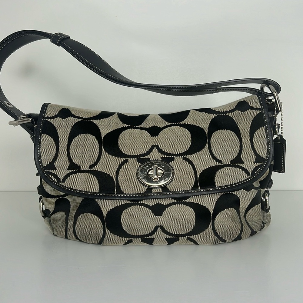 Coach Signature Mono Flap Duffle Shoulder Bag - D1026… - Gem